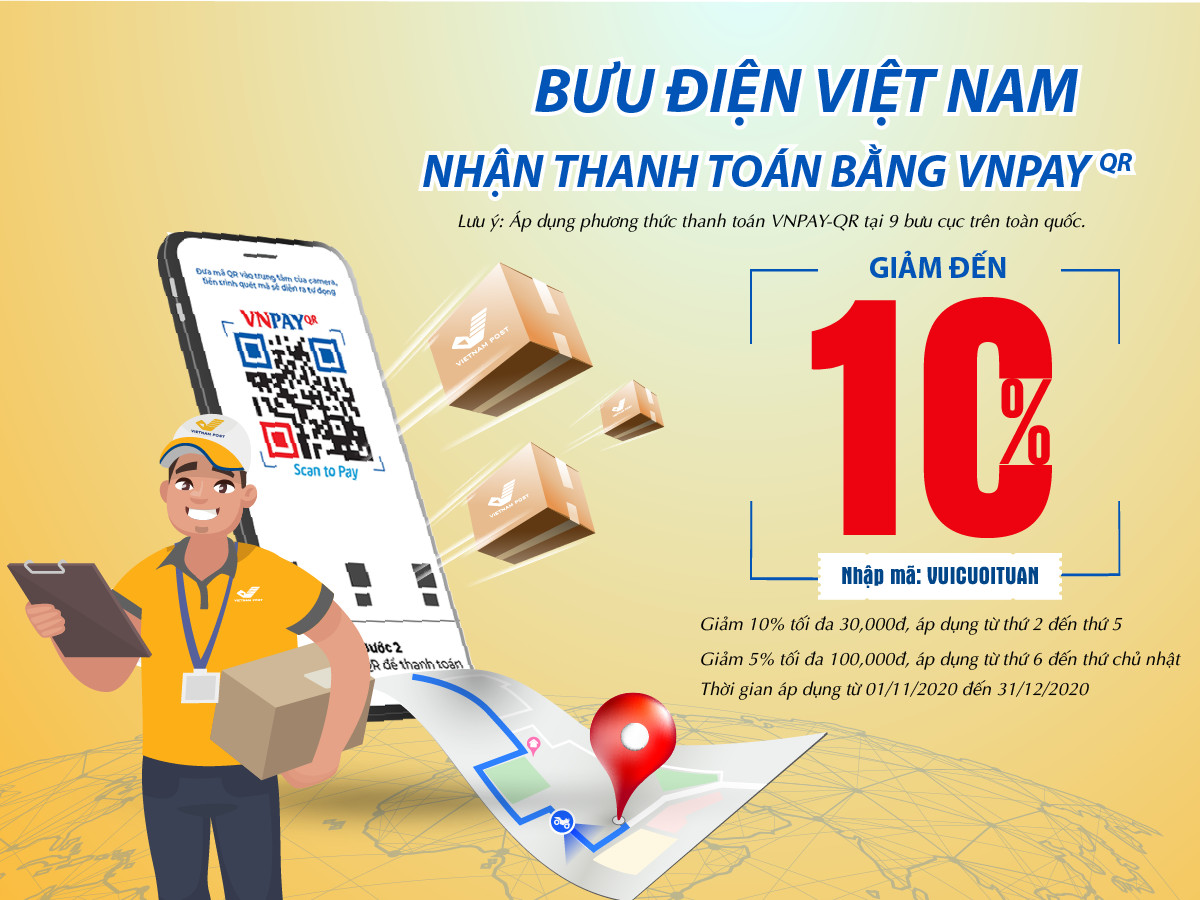 Vietnam Post pilots to pay by VNPAY - QR at 9 post offices